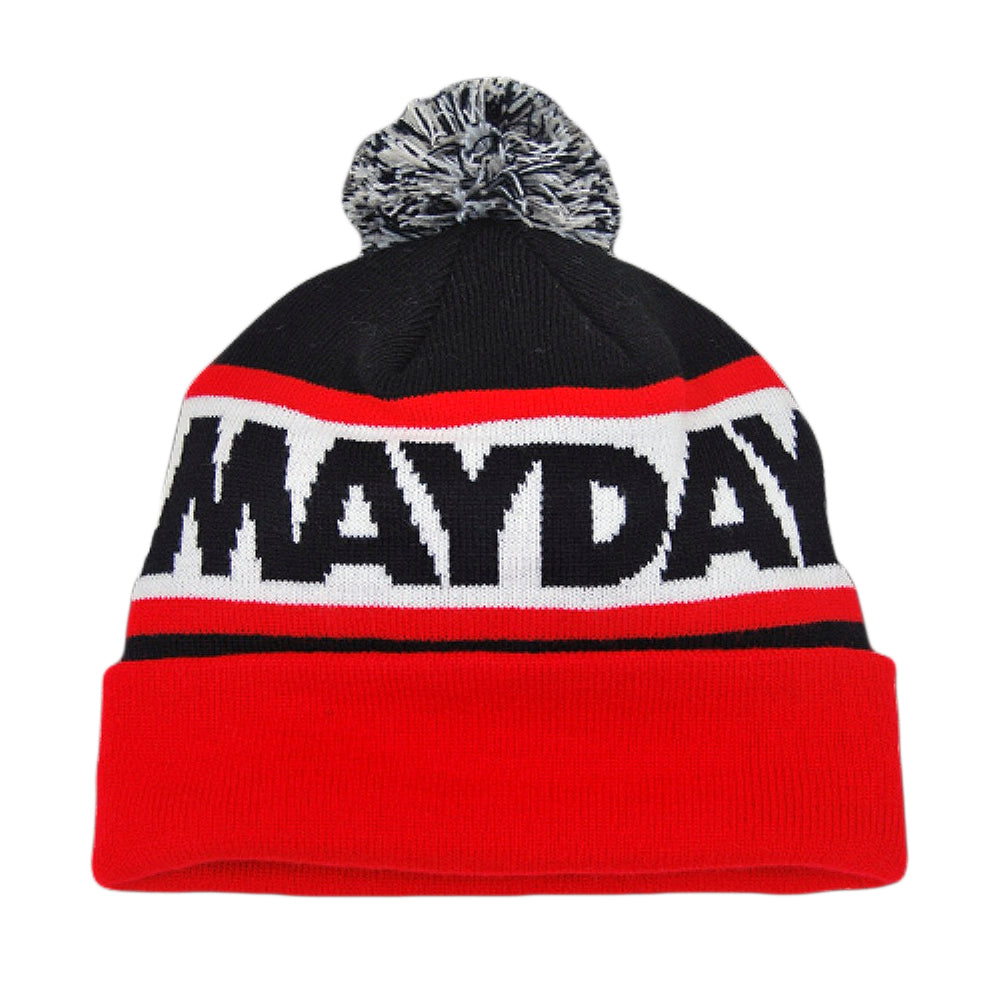 Mayday - Red/Black Puffy Pom Beanie – Mayday Parade